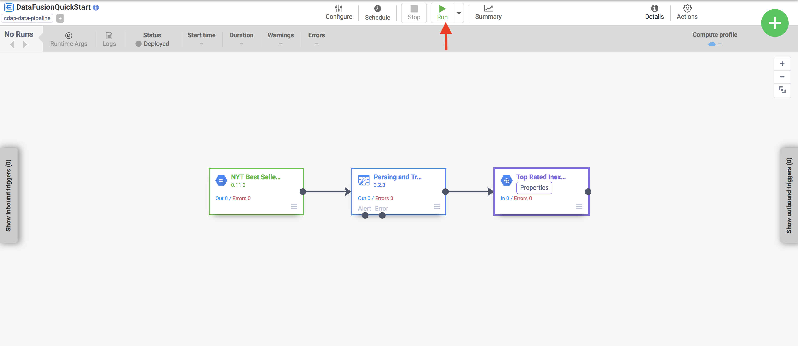 Quickstart: Create a data pipeline by using Cloud Data Fusion | Cloud ... Quickstart: Create a data pipeline by using Cloud Data Fusion | Cloud ...
