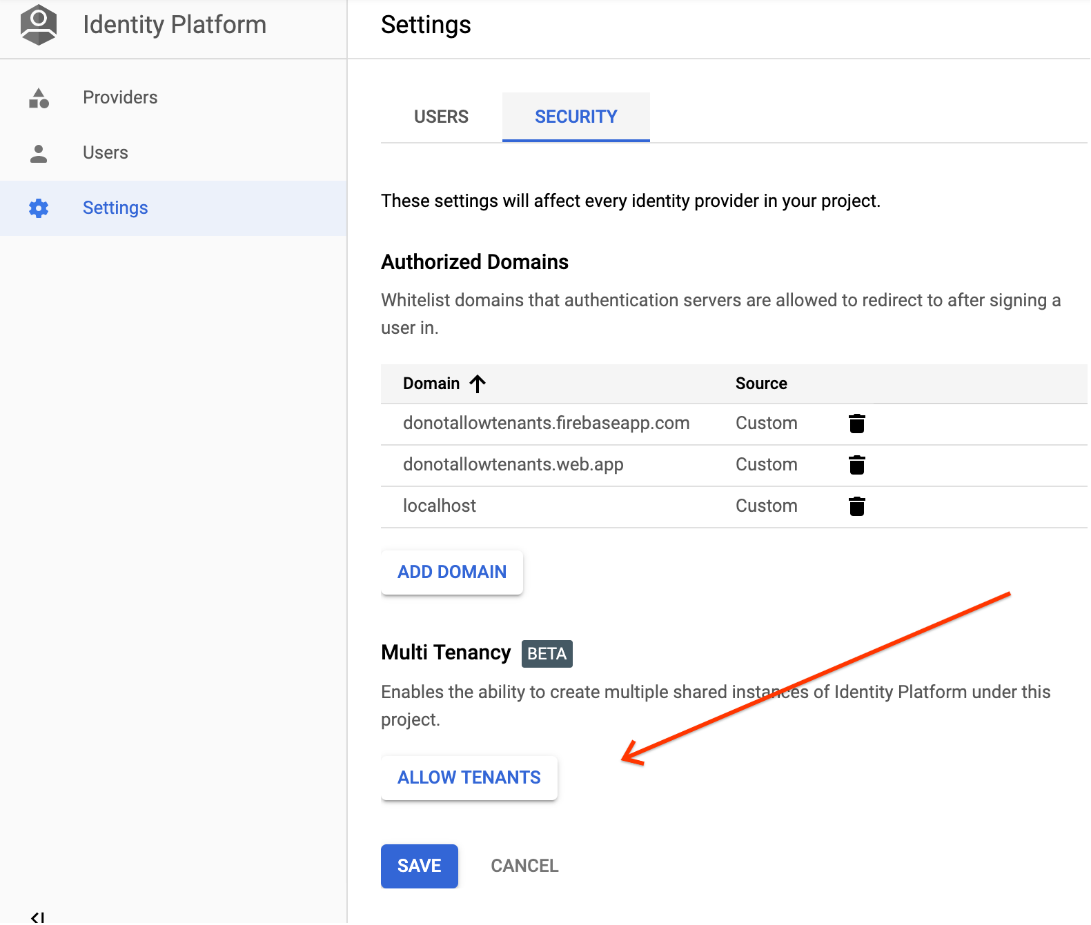 Set up multi-tenancy | Identity Platform | Google Cloud